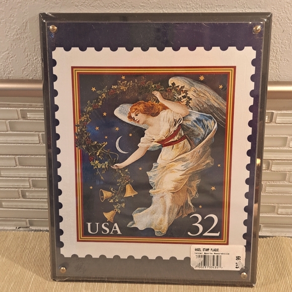 Art | Angel Stamp Plaque Framed Wood Plexiglass 8 X 1 X 12 New ...